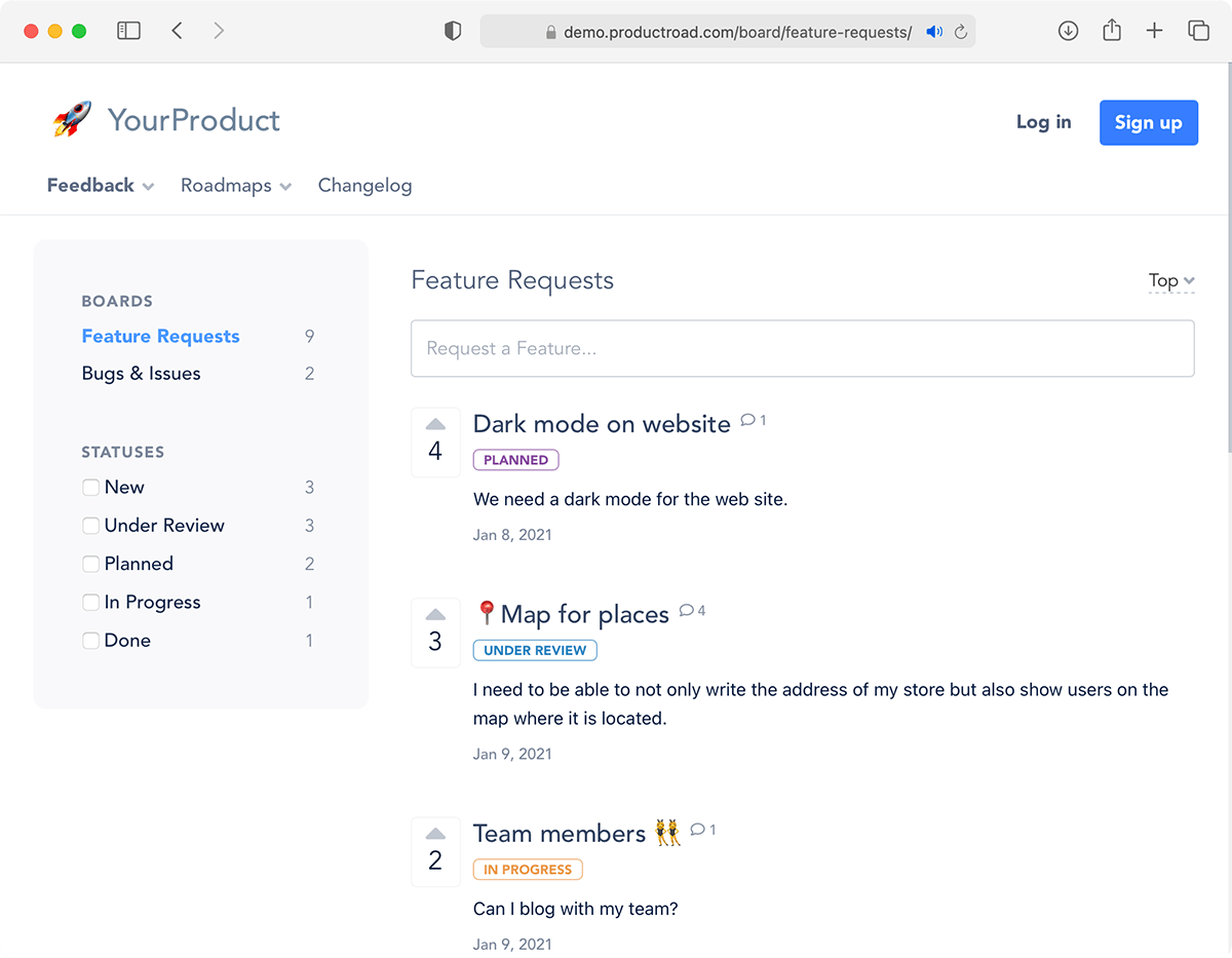 Customer Feedback Management Tool - Productroad